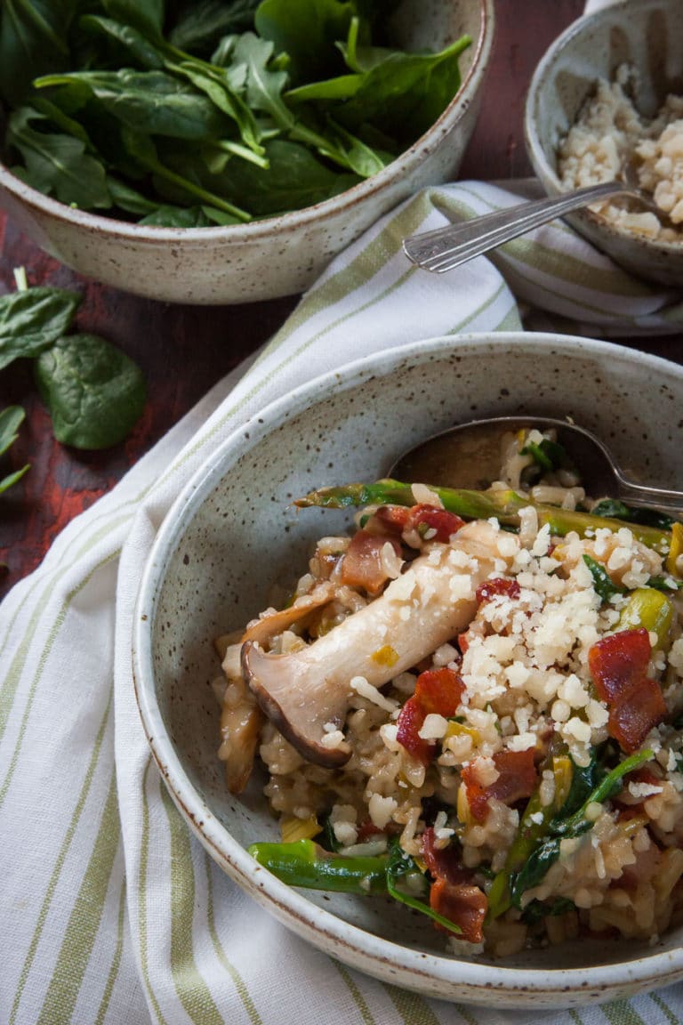 Asparagus, Bacon and Mushroom Risotto | Asparagus Risotto | Eat the Love