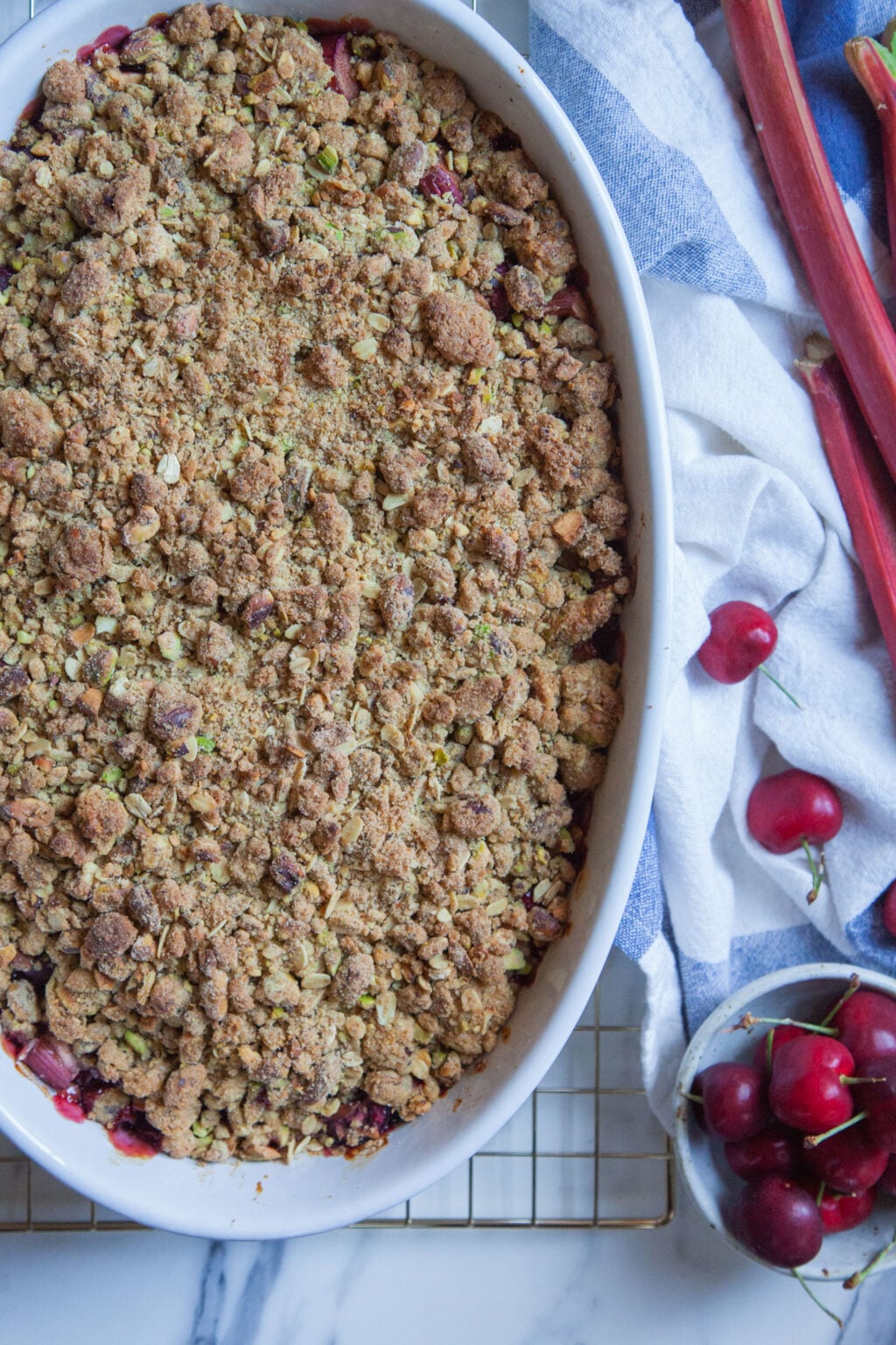 Cherry Rhubarb Crisp | Eat the Love
